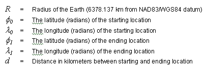 Great Circle Distance Calculation